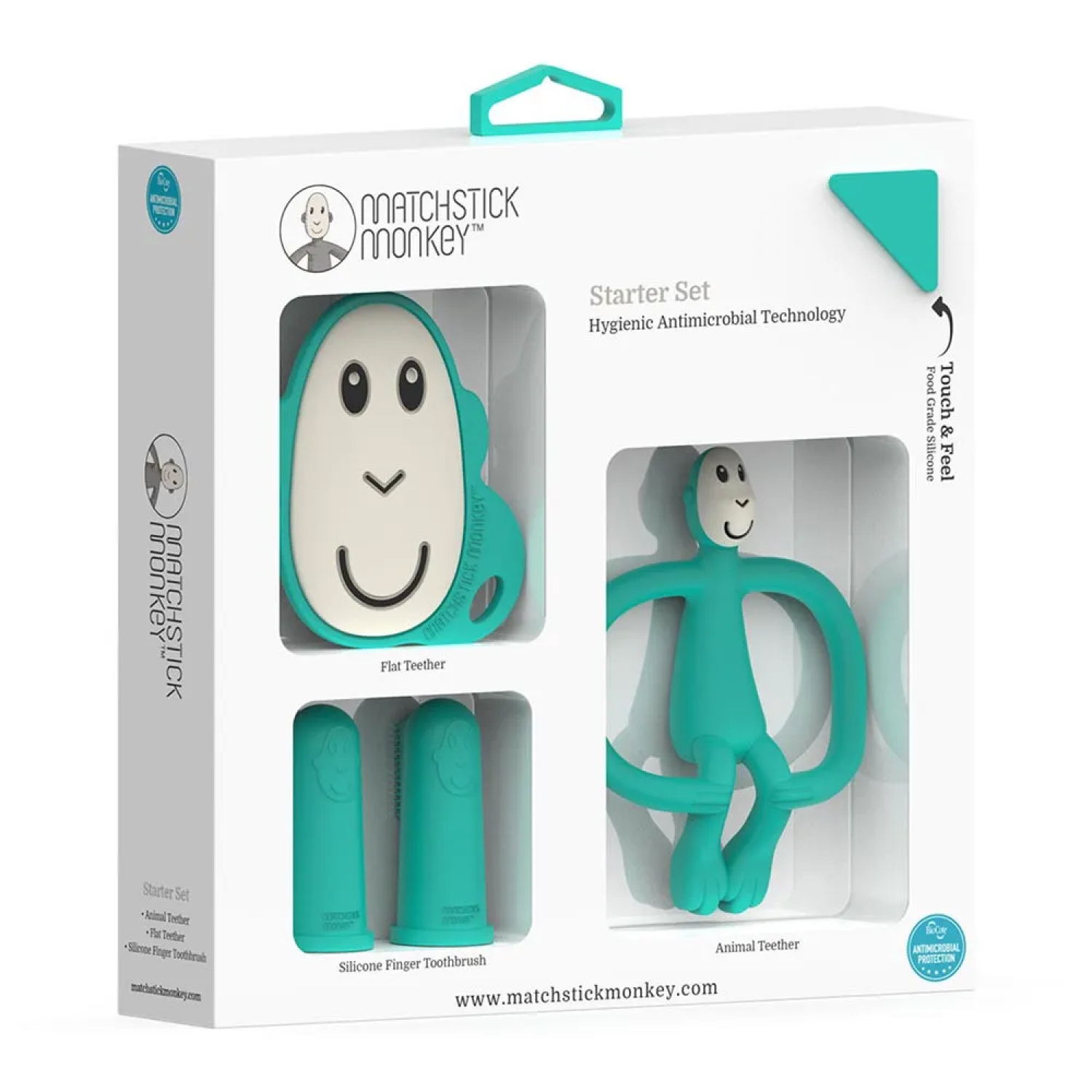 Matchstick Monkey силиконови чесалки с антимикробна технология - Green ...